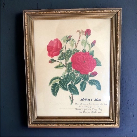 Vintage | Wall Decor | Vintage 95s Mother Motto Verse Picture With ...